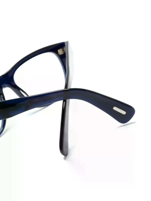 Oliver Spencer Birell Rectangle-frame Glasses - Blue
