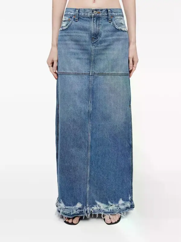 RE/DONE Split Mid-rise Denim Skirt