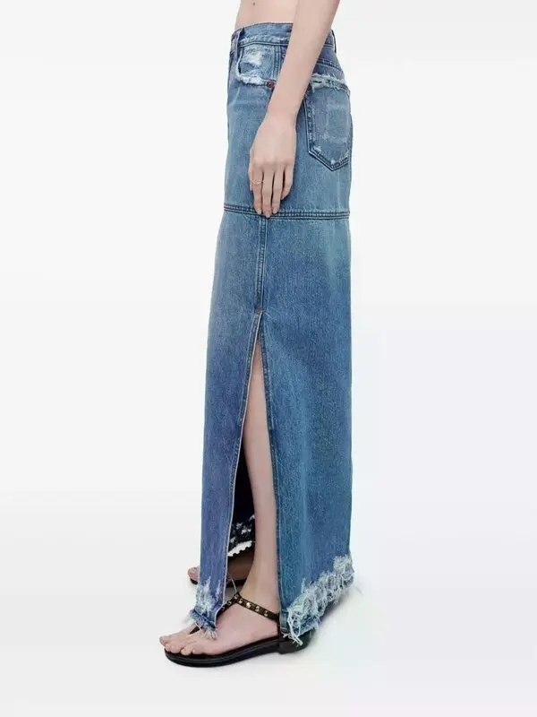 RE/DONE Split Mid-rise Denim Skirt