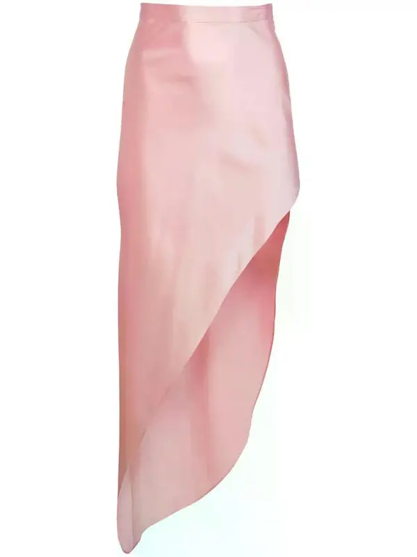 FLEUR DU MAL High-slit Asymmetric Stretch-silk Skirt