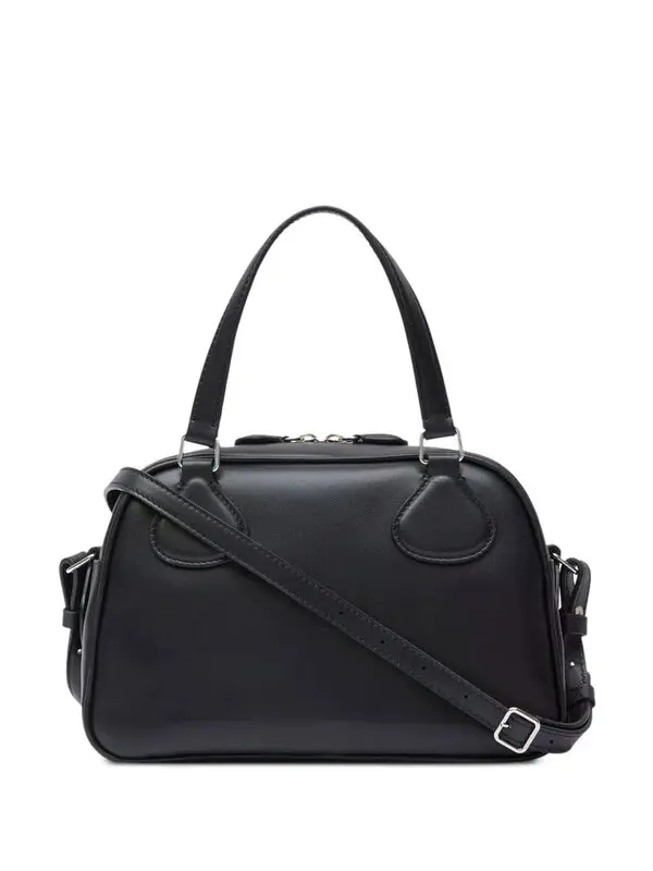 COURREGES Logo Plaque Leather Bowling Bag