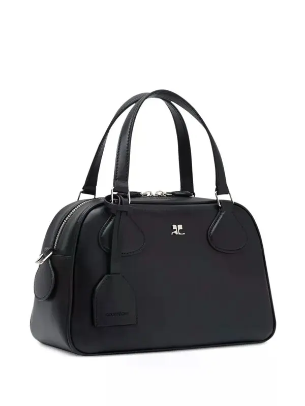 COURREGES Logo Plaque Leather Bowling Bag