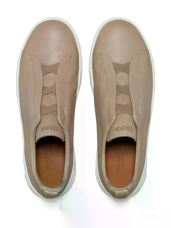 Zegna Triple Stitch Secondskin Sneakers - Brown