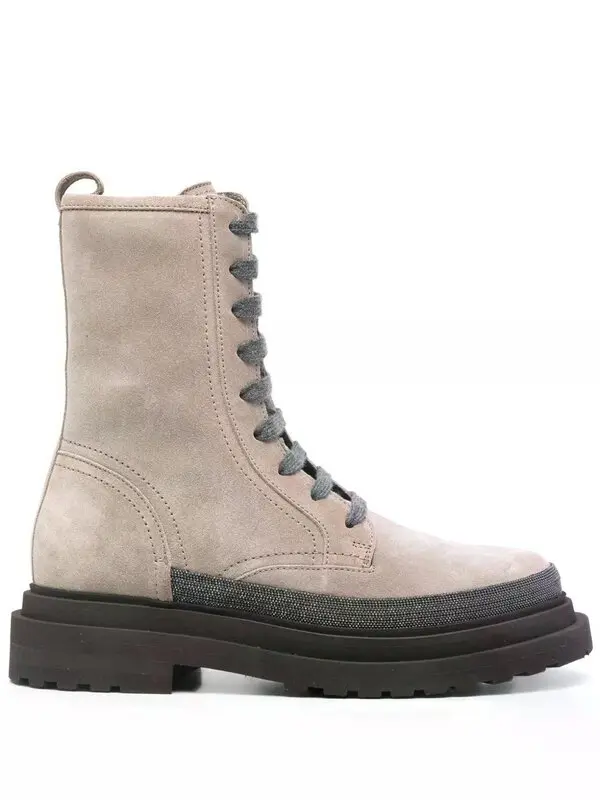 Brunello Cucinelli Monili-detail Suede Boots