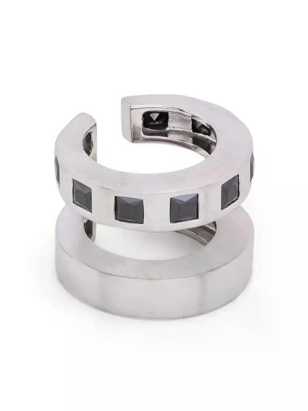 Tom Wood Arch Zirconia Double Cuff Earring - Silver