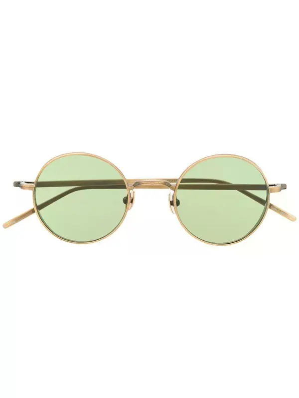 Matsuda Embossed Round-frame Tinted Sunglasses - Gold