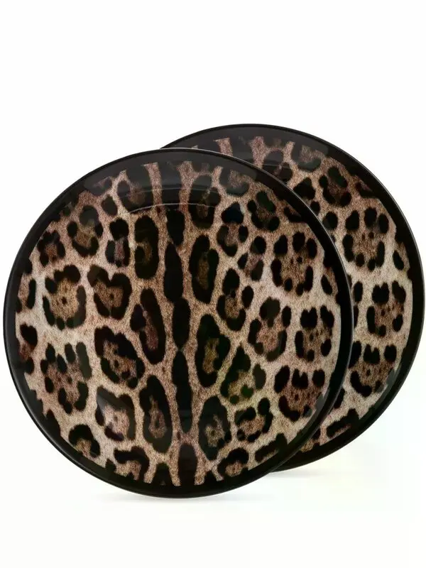 Dolce & Gabbana Leopard-print Porcelain Dessert Plates