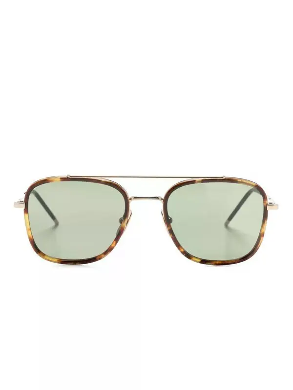 Thom Browne Tortoiseshell Pilot-frame Sunglasses - Brown