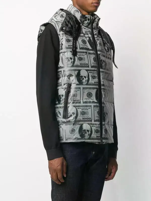 Philipp Plein Skull Dollar Feather Down Vest