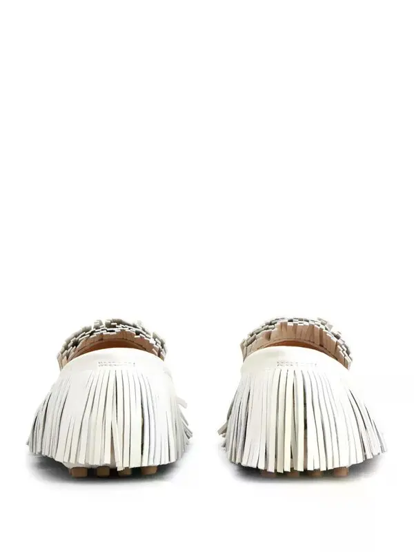 TOD'S Logo-plaque Franged Leather Loafers