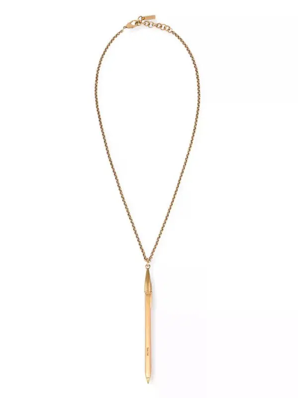 Moschino Pen Pendant Chain Necklace - Gold