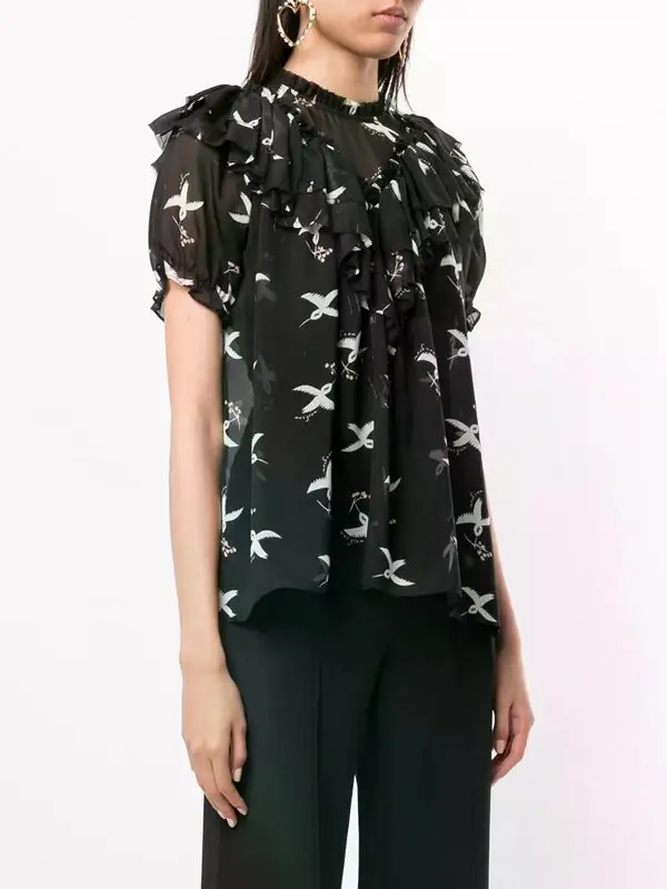 MACGRAW Migration Bird Print Blouse