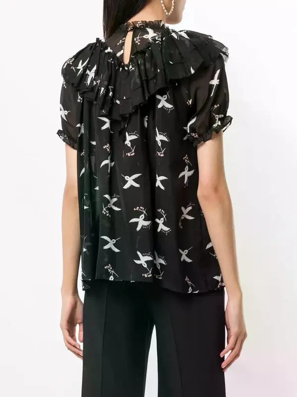 MACGRAW Migration Bird Print Blouse
