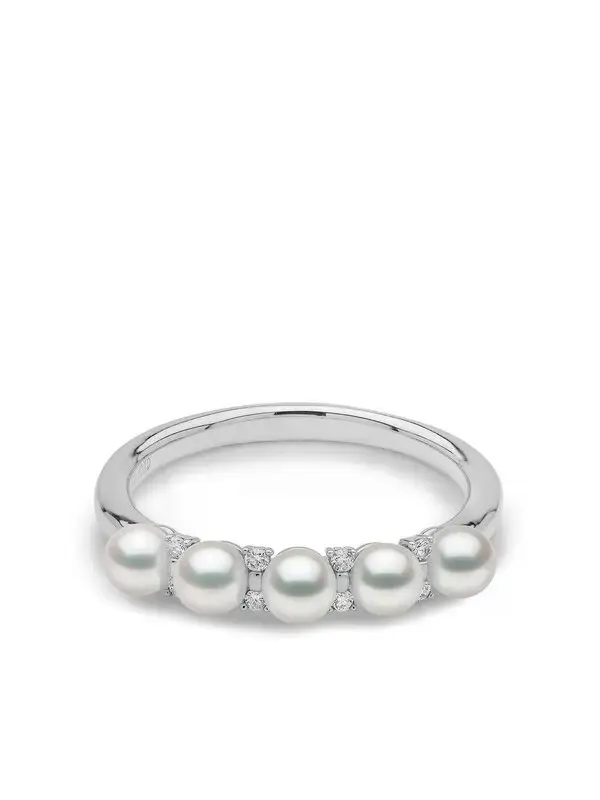 Yoko London 18kt White Gold Akoya Pearl And Diamond Ring - Silver