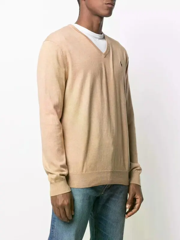 Polo Ralph Lauren Logo-patch Fine Knit Jumper - Brown