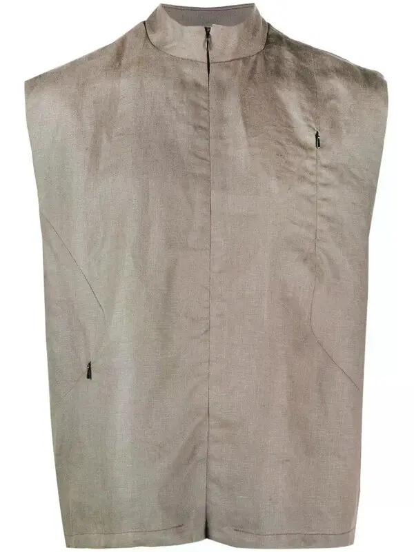 ROBYN LYNCH Band-collar Zip-up Gilet