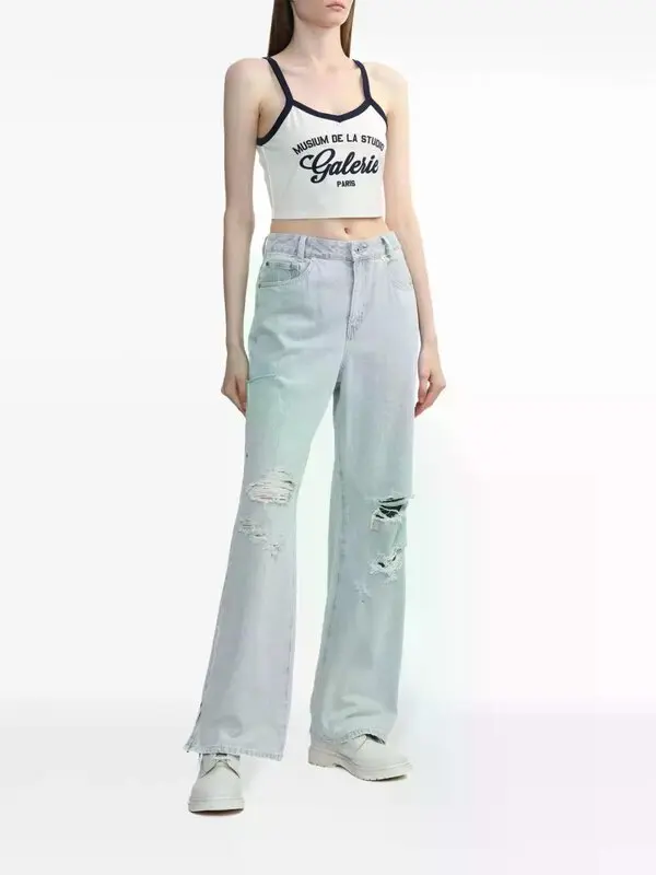 MUSIUM DIV. Logo-embroidered Cropped Tank Top