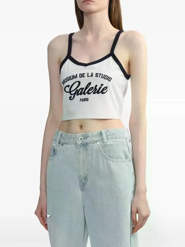 MUSIUM DIV. Logo-embroidered Cropped Tank Top