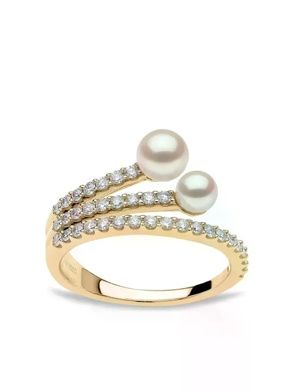 Yoko London 18kt Yellow Akoya Pearl And Diamond Ring - Gold