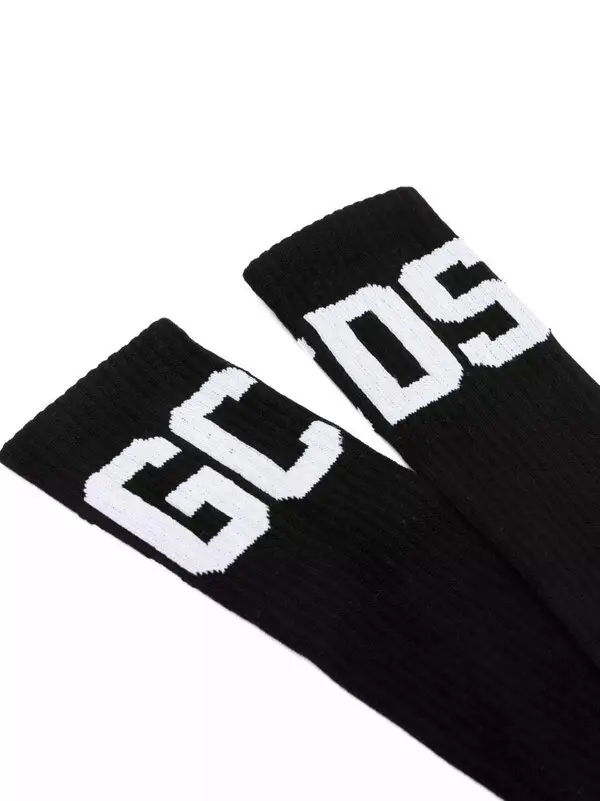 Gcds Logo-jacquard Ribbed Knee High Socks