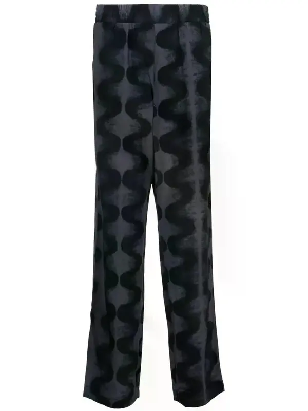 Alexander McQueen Abstract-print Straight-leg Trousers - Black