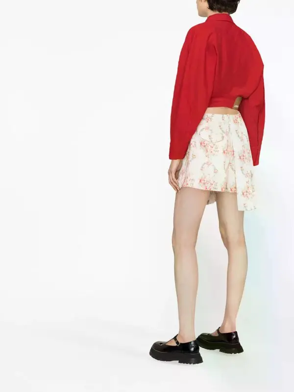 Simone Rocha Floral-print Asymmetric Skorts