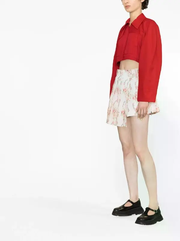 Simone Rocha Floral-print Asymmetric Skorts