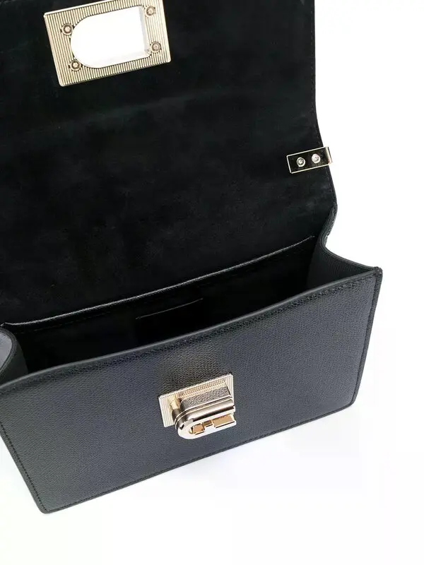 Furla Bakare Flip Lock Shoulder Bag - Black