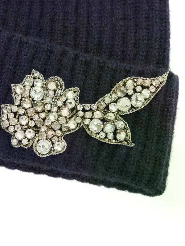 Erdem Crystal-embellished Ribbed-knit Beanie