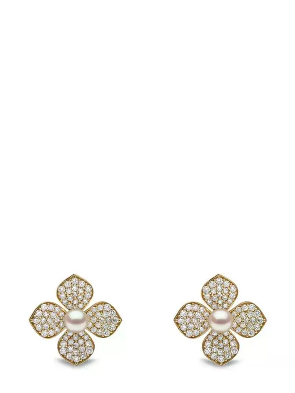 Yoko London 18kt Yellow Diamond And Akoya Pearl Earrings - Gold