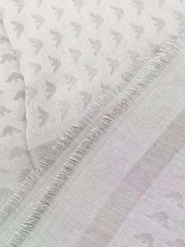 Emporio Armani Monogram Frayed Scarf