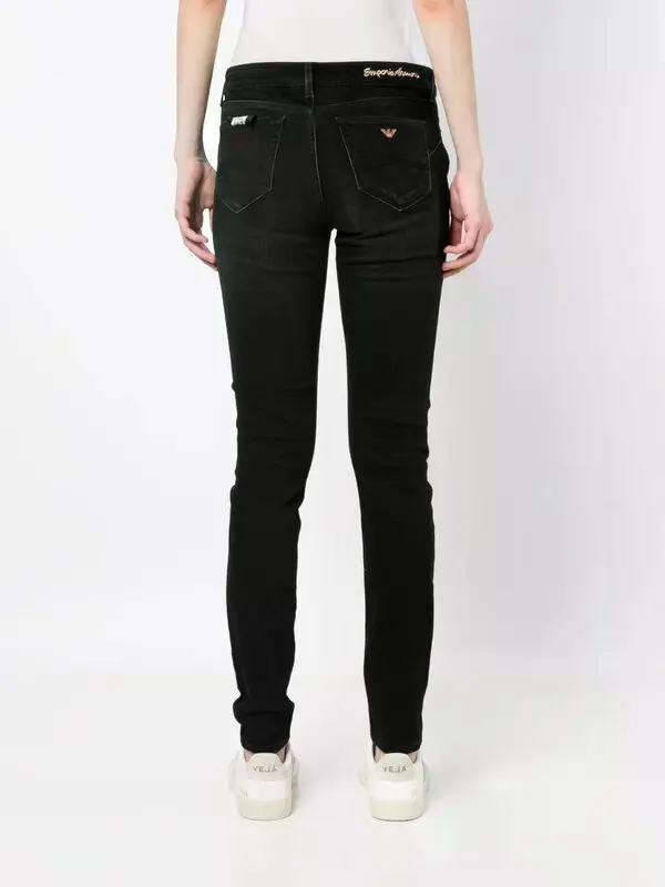 Emporio Armani Embroidered-logo Skinny Jeans