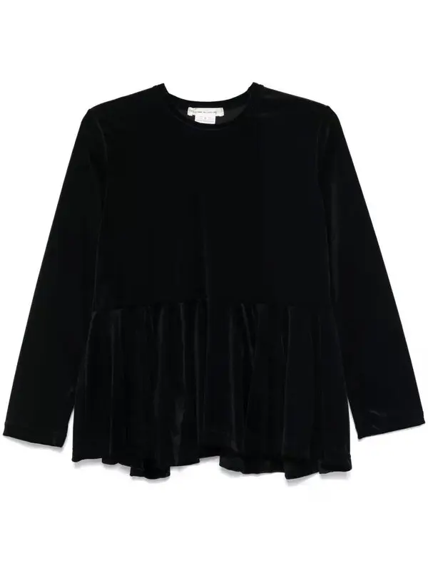 Comme Des Garçons Peplum Velvet Top