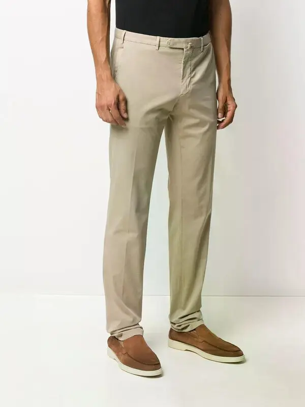 DELL'OGLIO Straight-leg Chino Trousers - Neutrals