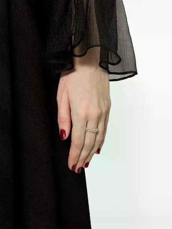SUZANNE KALAN 18kt Rose Gold Diamond Double-stack Ring