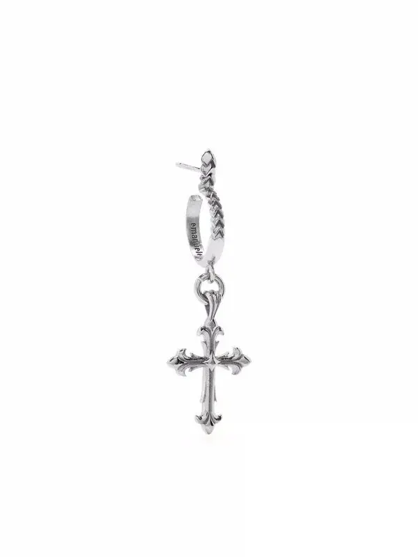 Emanuele Bicocchi Fleury Cross Charm Single Earring - Silver