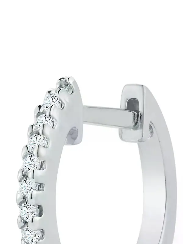 Mateo 14kt White Gold 12mm Diamond Huggie Hoops