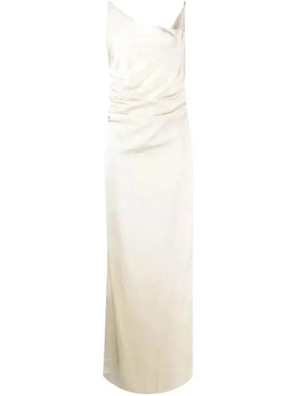 SYSTEM Draped-design Side-slit Dress
