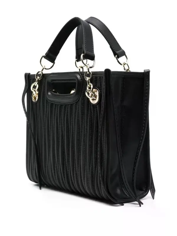Maje Mini Quilted Leather Tote Bag - Black