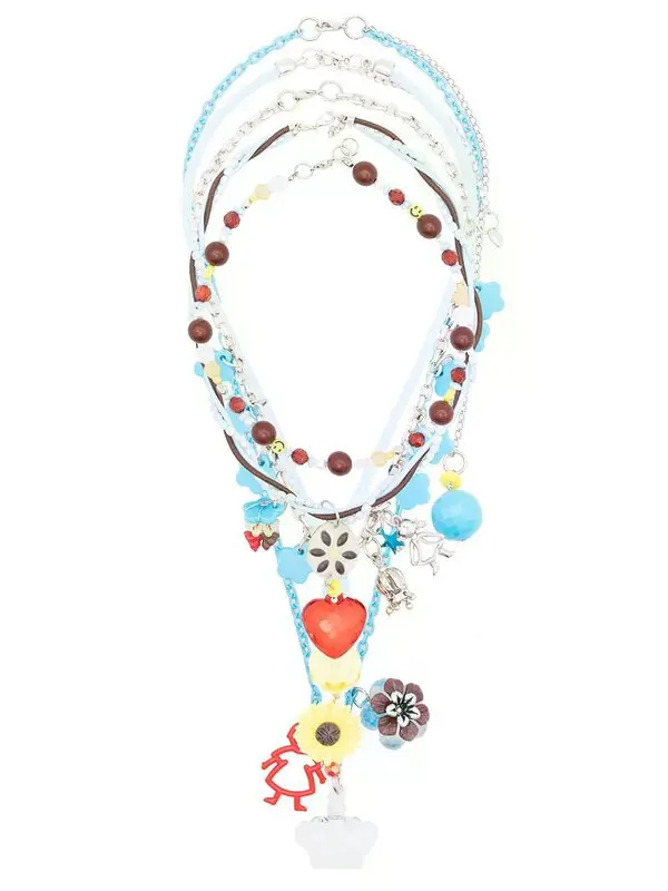 AMIR SLAMA Five-strand Charm Necklace - Blue