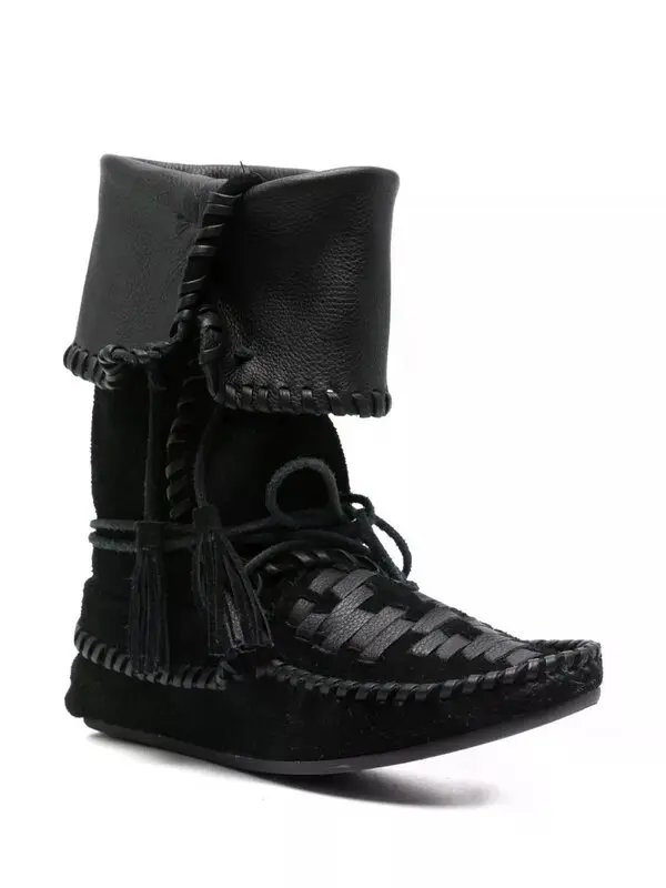 Isabel Marant Étoile Winki Boots In Braided And Suede Leather - Black