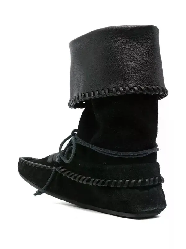 Isabel Marant Étoile Winki Boots In Braided And Suede Leather - Black