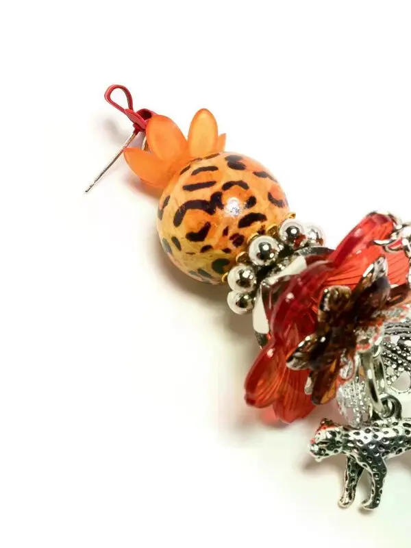 AMIR SLAMA Leopard Statement Drop Earrings