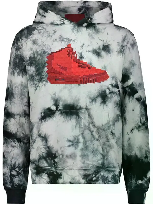 MOSTLY HEARD RARELY SEEN 8-BIT Tie-dye Print Graphic Hoodie - Black