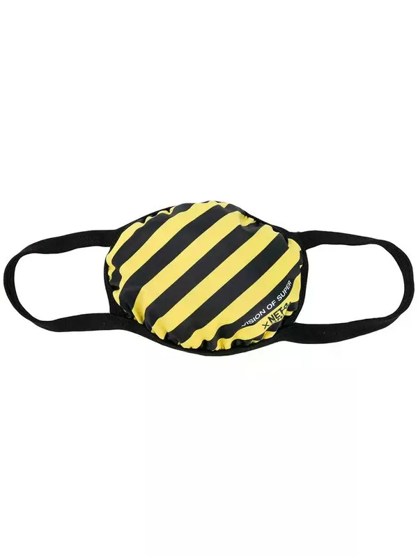 VISION OF SUPER Striped Face Mask - Black