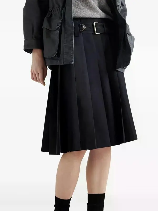 Prada Belted Pleated Skirt