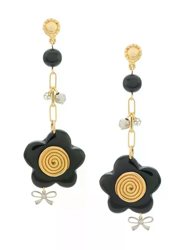 AMIR SLAMA Flower Earrings - Black