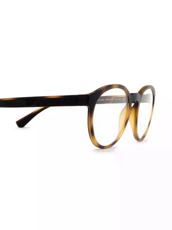 Emporio Armani Tortoiseshell-effect Round Sunglasses