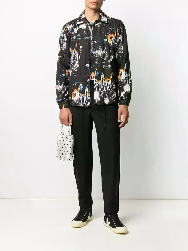 Comme Des Garçons Abstract Print Shirt Jacket - Black