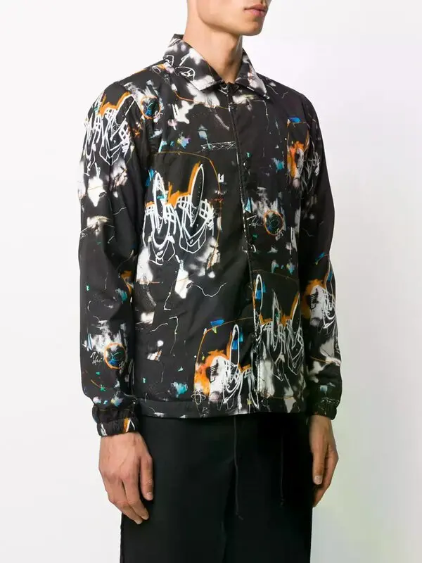 Comme Des Garçons Abstract Print Shirt Jacket - Black